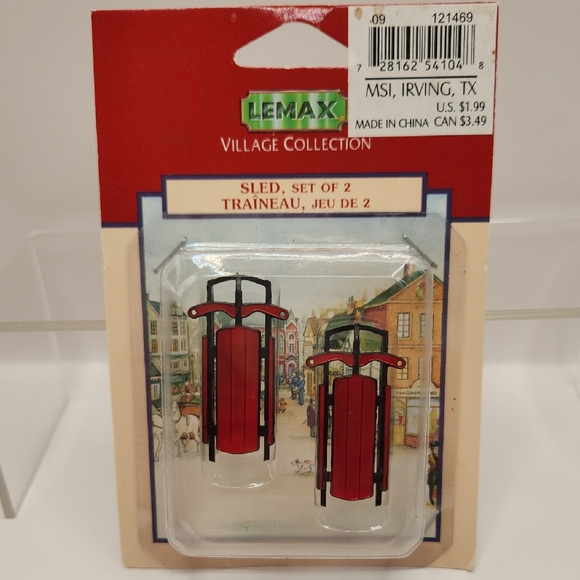 Lemax | Holiday | Vintage Lemax Village Collection Red Black Sled Set ...